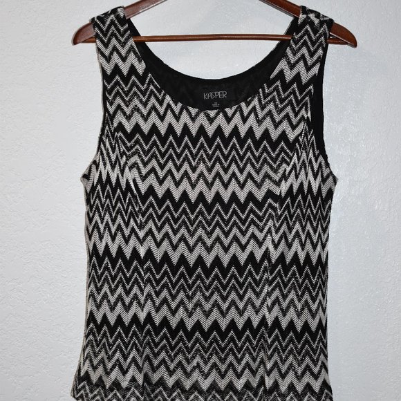 Kasper | Tops | Kasper Sleeveless Formal Wear Shell Top Black Ivory ...